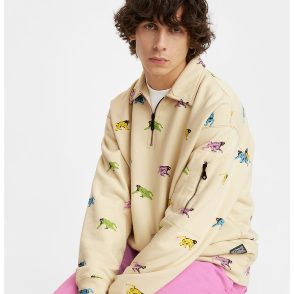 Levi's | Shirts | Levis Skate New Quarter Zip Pullover In Painted ...